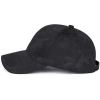 China Custom Logo Embroidery Black Camo Baseball Cap 56CM camouflage caps for sale