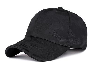 China Custom Logo Embroidery Black Camo Baseball Cap 56CM camouflage caps for sale