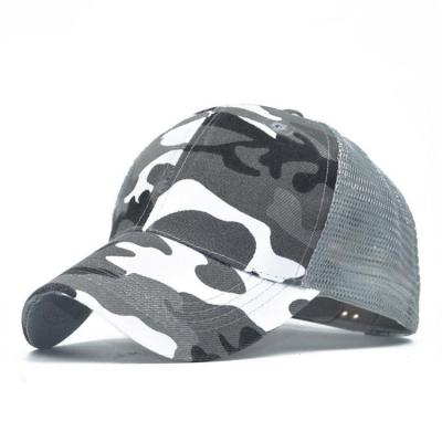 China Embroidery Mesh Waxed Canvas Trucker Hat Polyester Curved Brim OEM for sale