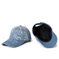 China OEM Custom Blue Denim Cotton Twill Baseball Cap 55cm Embroidery Metal Buckle for sale