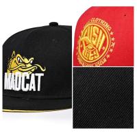 China 100% Acrylic Gold Thread New Era Snapback Caps Embroidery 48cm Flat Leather Brim for sale