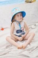 China UPF 50+ Baby Flap Sun Hat 47-53cm Toddler Bucket Cap Cotton Kids Beach Hat for sale