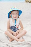 China UPF 50+ Baby Flap Sun Hat 47-53cm Toddler Bucket Cap Cotton Kids Beach Hat for sale