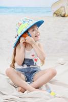 China UPF 50+ Baby Flap Sun Hat 47-53cm Toddler Bucket Cap Cotton Kids Beach Hat for sale