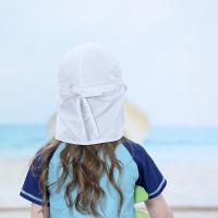 China Custom Logo UPF 50+ Kids Sun Hat Cotton Flap Cap for Beach Summer UV Protection Baby for sale