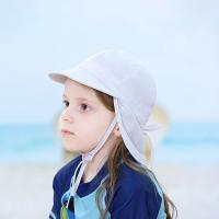 China Custom Logo UPF 50+ Kids Sun Hat Cotton Flap Cap for Beach Summer UV Protection Baby for sale