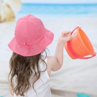 China Custom Logo Toddler Wide Brim Sun Hat with Neck Flap Chin Strap UPF 50+ for sale