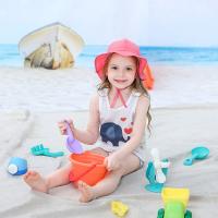China Custom Logo Toddler Wide Brim Sun Hat with Neck Flap Chin Strap UPF 50+ for sale