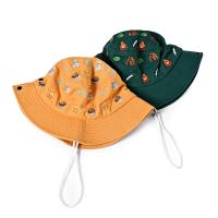 China 100% Cotton Outdoor Full Embroidery Fishermen Bucket Hat with Chin Strap 55cm for sale