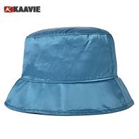 China Unisex 58cm Custom Logo Fisherman Bucket Hat Adjustable Cotton Polyester for sale