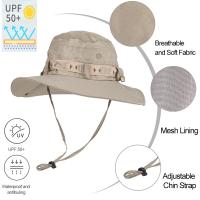 China Custom Breathable Hiking Sun Hat Wide Brim UPF 50 Fishing Bucket Hat 58-61cm for sale
