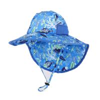 China Custom Kids UPF 50 Sun Protection Bucket Hat Cotton Polyester 58-61cm Adjustable for sale