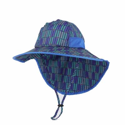 China Custom Kids UPF 50 Sun Protection Bucket Hat Cotton Polyester 58-61cm Adjustable for sale