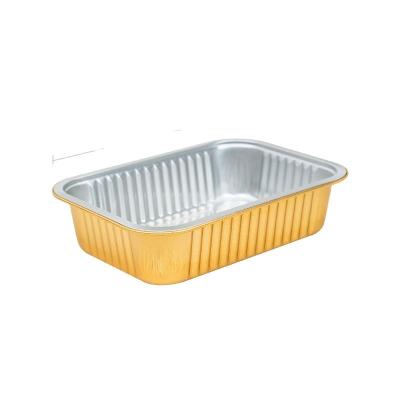 China Gold and Silver Small Foil Entree Take-Out Bowl for 8011 Aluminum Foil Food Containers for sale