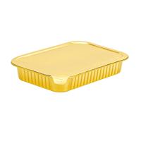 China Take Out Lunch Box Made Simple with Disposable Aluminum Foil Loaf Pan and Plastic Lid for sale