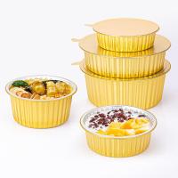 China Customized Shapes Disposable Gold Aluminum Foil Cooking Pan for Household and Restaurant for sale