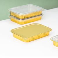 China Custom Accepted Lid Aluminium Foil Container 750ml for Durable Takeout Lunch Tableware for sale