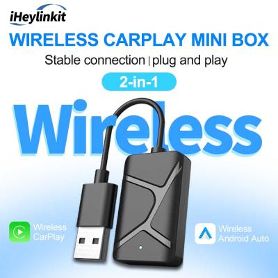 China Hot Selling IHeylinkit Wired to Wireless Carplay & Android Auto CP/AA 2 in 1 Adapter for sale