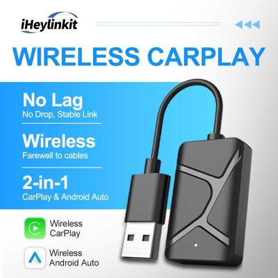 China IHeylinkit Wireless Carplay & Android Auto CP/AA 2 in 1 Adapter for Audi A8 2017-2024 USB Plug-n-Play Portable for sale