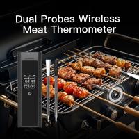 China Dual Probe Wireless BBQ Thermometer with Ultra-long Distance Digital Cooking Thermometer for Kitchen Oven Meat Turkey Beef for sale