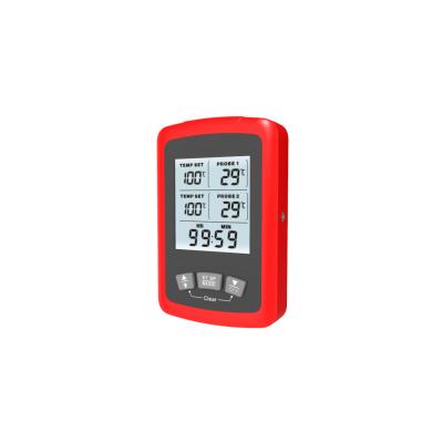 China Double Dual Probe Wireless Meat Thermometer With 2 Probes Backlight Square for sale
