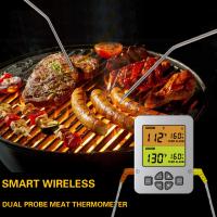 China Wireless Dual Probe Meat Thermometer Steak Smoker BBQ Cooking for sale