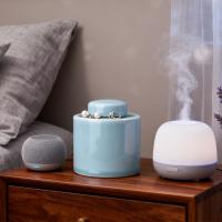 China Glossy Finish Sky Blue Ceramic Storage Jar With Lid Modern Design for sale