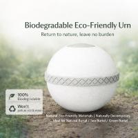 China White Sphere Biodegradable Urns Memorial Cremation Containers Custom Design for sale