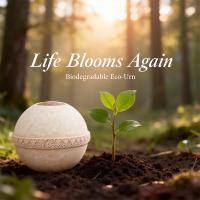 China Customizable Biodegradable Urns For Burial , Beige Sphere Keepsake Cremation Urns for sale