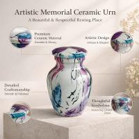 China Customized Color Ceramic Funeral Urns Peacock Feather Design For Human Ashes for sale
