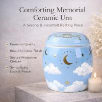 China Decorative Porcelain Funeral Cremation Urns Custom Design Memorial Keepsake Urns for sale
