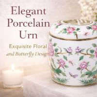 China Porcelain Peony Design Adult Cremation Urn , Ceramic Urns For Human Ashes OEM for sale