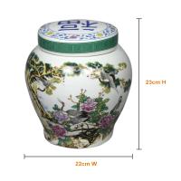 China Smooth Finished Ceramic Adult Urns Traditional Landscape Painting Break Resistant for sale