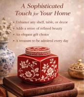 China Customized Floral Pattern Ceramic Pet Urns , Pet Memorial Urn Box Multiple Colors for sale