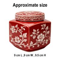 China Customized Floral Pattern Ceramic Pet Urns , Pet Memorial Urn Box Multiple Colors for sale