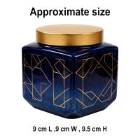 China Ceramic Modern Small Pet Cremation Urns With Hexagon Gold Lid Custom Designed for sale
