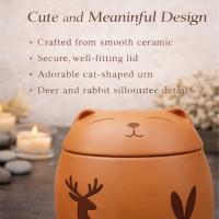 China Chip Resistant Ceramic Pet Ashes Urn Decorative Pet Cremation Box For Cat Dog for sale
