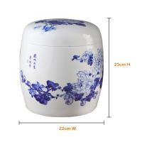 China Blue and White Porcelain Cremation Urns for Human Ashes Traditional Floral for sale