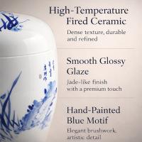 China Blue White Porcelain Adult Urn for Human Ashes Traditional Chinese Pattern for sale