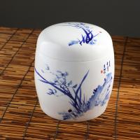 China Blue White Porcelain Adult Urn for Human Ashes Traditional Chinese Pattern for sale