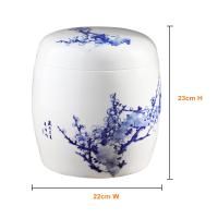 China Hand Painted Blue And White Ceramics Memorial Urns OEM ODM Supported for sale
