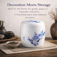 China Hand Painted Blue And White Ceramics Memorial Urns OEM ODM Supported for sale