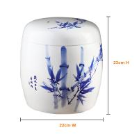 China Traditional Style Blue and White Porcelain Cremation Urns for Human Ashes for sale