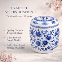 China Hand Painted Ceramic Adult Human Ashes Urn Blue and White Porcelain Cremation Urn for sale