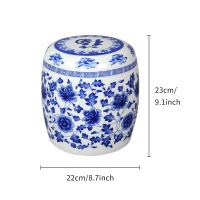 China Hand Painted Ceramic Adult Human Ashes Urn Blue and White Porcelain Cremation Urn for sale