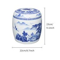 China Traditional Chinese Blue and White Ceramics Cremation Urn Adult Landscape Crane Design for sale