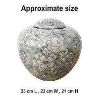 China Glossy Finish Ceramic Cremation Ash Jar For Adult Human / Baby Ashes In Loving Memory for sale