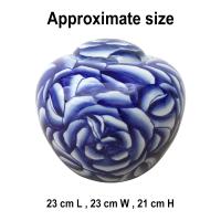 China Blue And White Ceramic Cremation Jar Adult Human Ashes Remembrance Moisture Resistant for sale