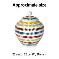 China Custom Size Ceramic Canister Jar Colorful Teardrop Pattern For Home Decor for sale