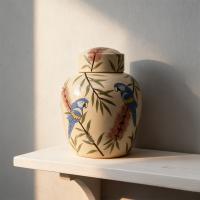 China Hand Painted Ceramic Ginger Jar Home Decor OEM Service Smooth Glazed Finish for sale